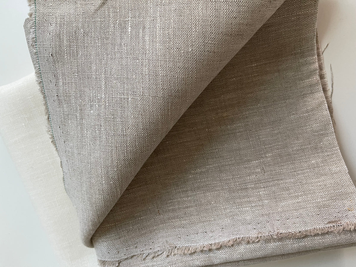 Linen Fabric Remnants - Natural Melange and PFD – Terra Textilia